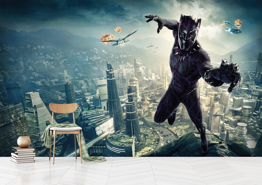 Black Panther Wallpaper, Wakanda Wall Decor,black Panther Kid's Room ...