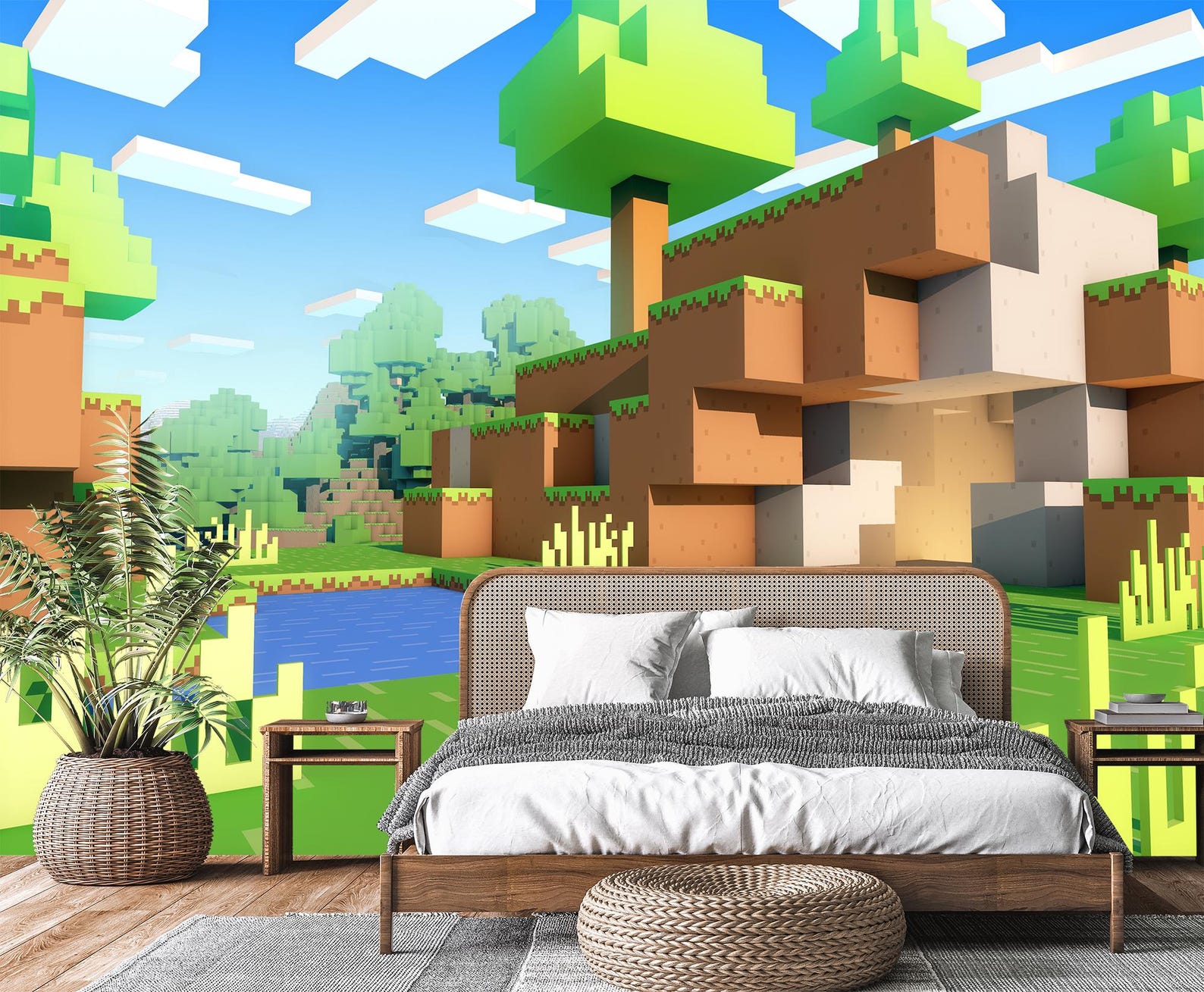 Minecraft Wallpaper for Kids Room,minecraft Mural Peel and Stick ...