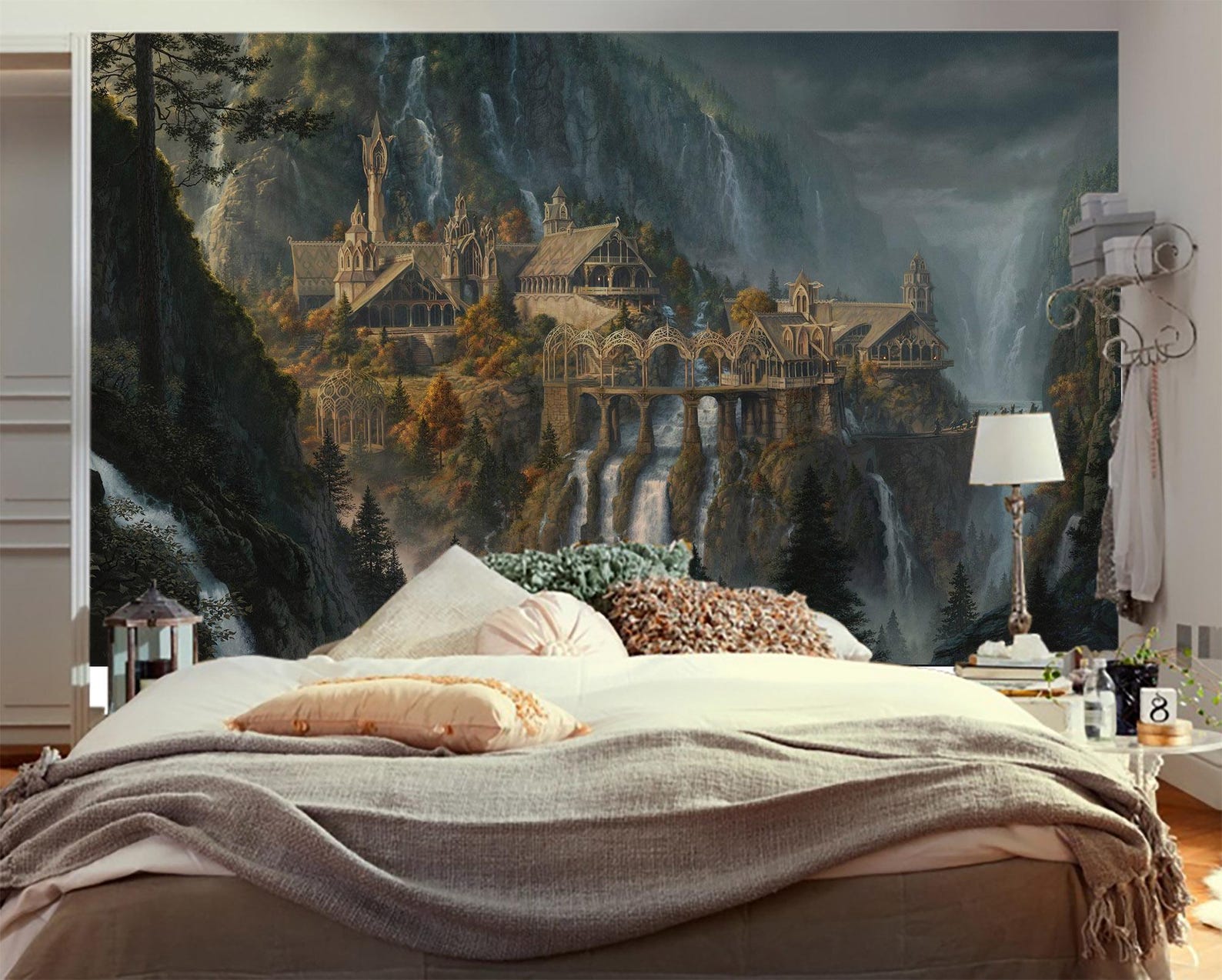 The Lord of the Rings Mural Wallpaper Peel and Stick Kids Room, Fantasy ...