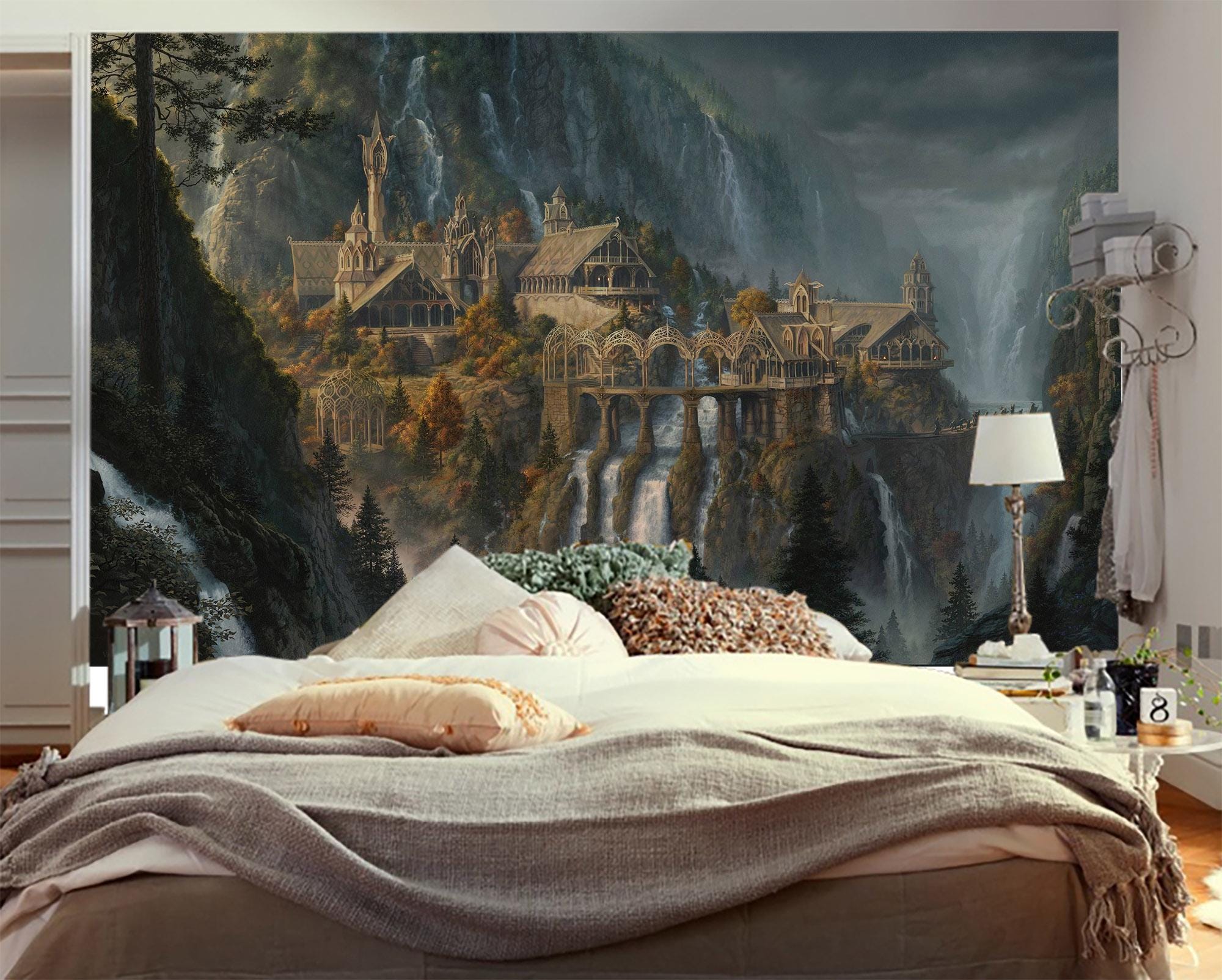 The Lord of the Rings Mural Wallpaper Peel and Stick Kids Room, Fantasy ...