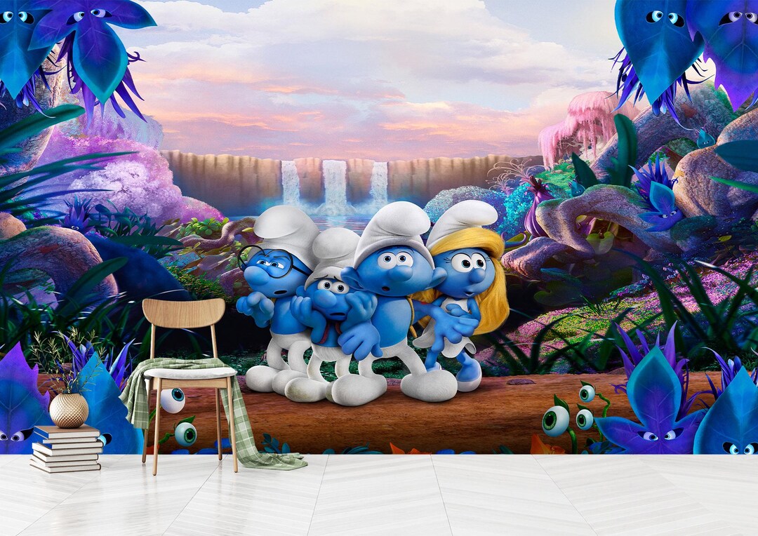 The Smurfs Wallpaper Peel and Stick,kids Wallpaper Peel and Stick ...