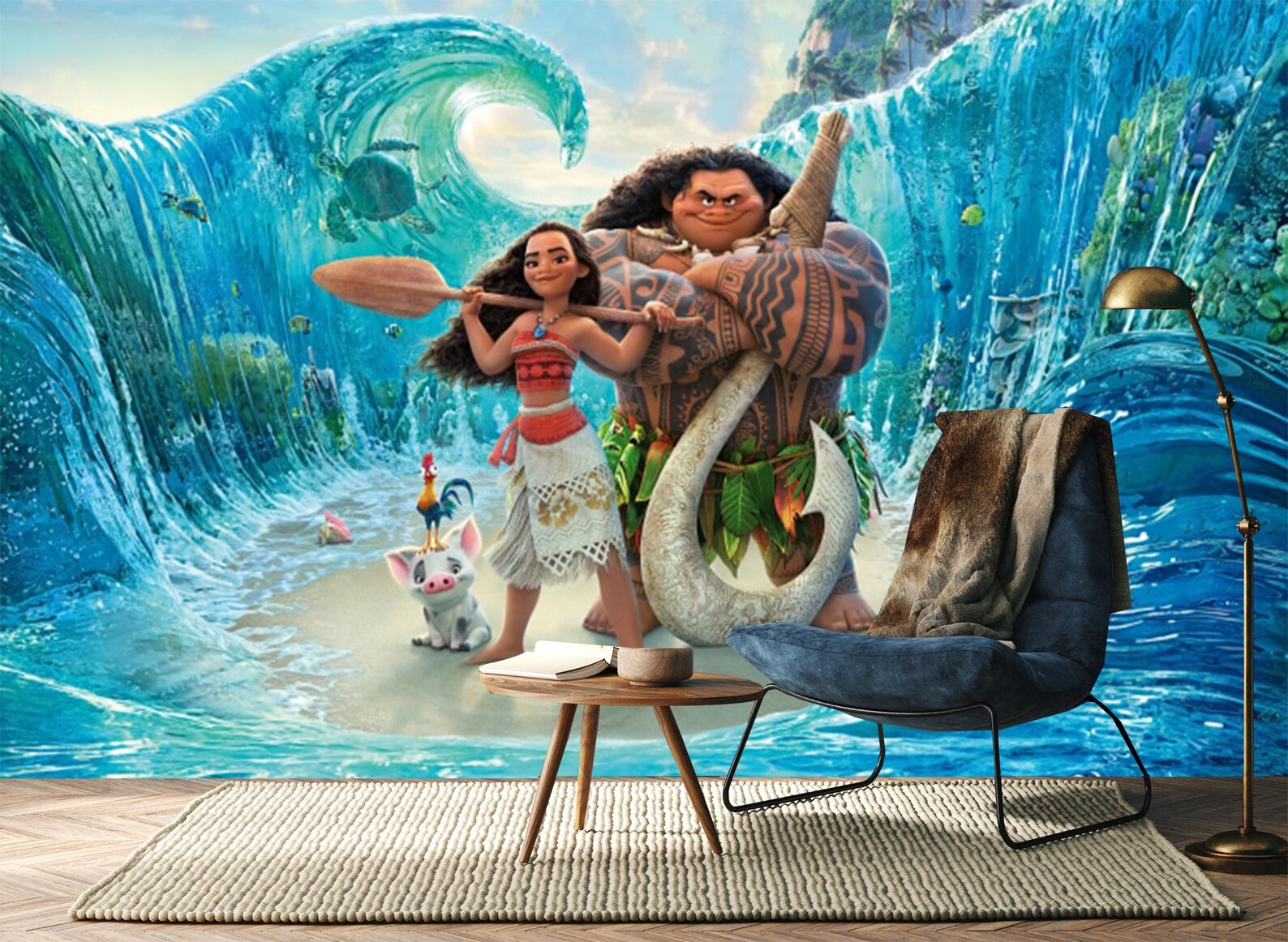 Moana Wall Mural Peel and Stick,moana Wallpaper Non-woven,moana Wall ...