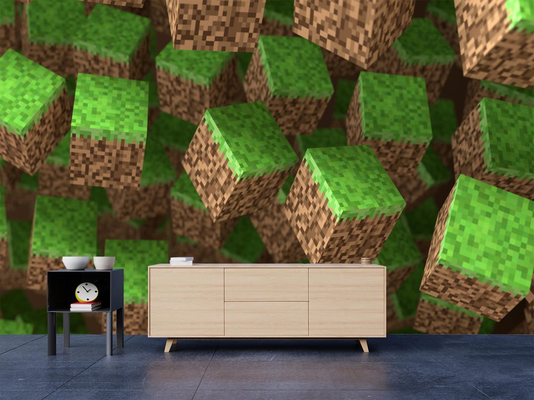 Video Game Pixel Art Wallpaper, Gaming Mural Playroom Print,pixel Art ...
