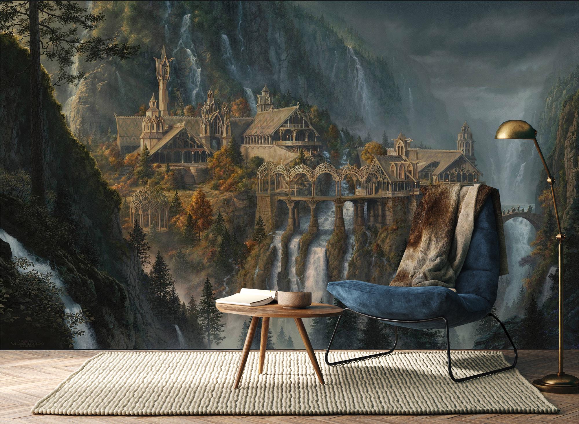 The Lord of the Rings Mural Wallpaper Peel and Stick Kids Room, Fantasy ...