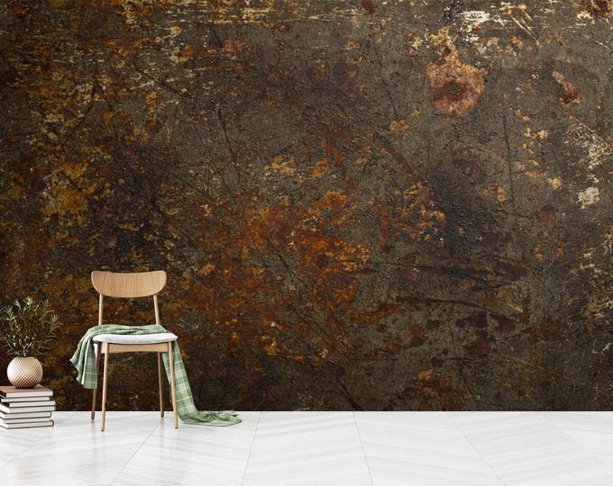Rusty Metal Wallpaper, Rust Wall Mural, Metal Industrial Peel and Stick ...