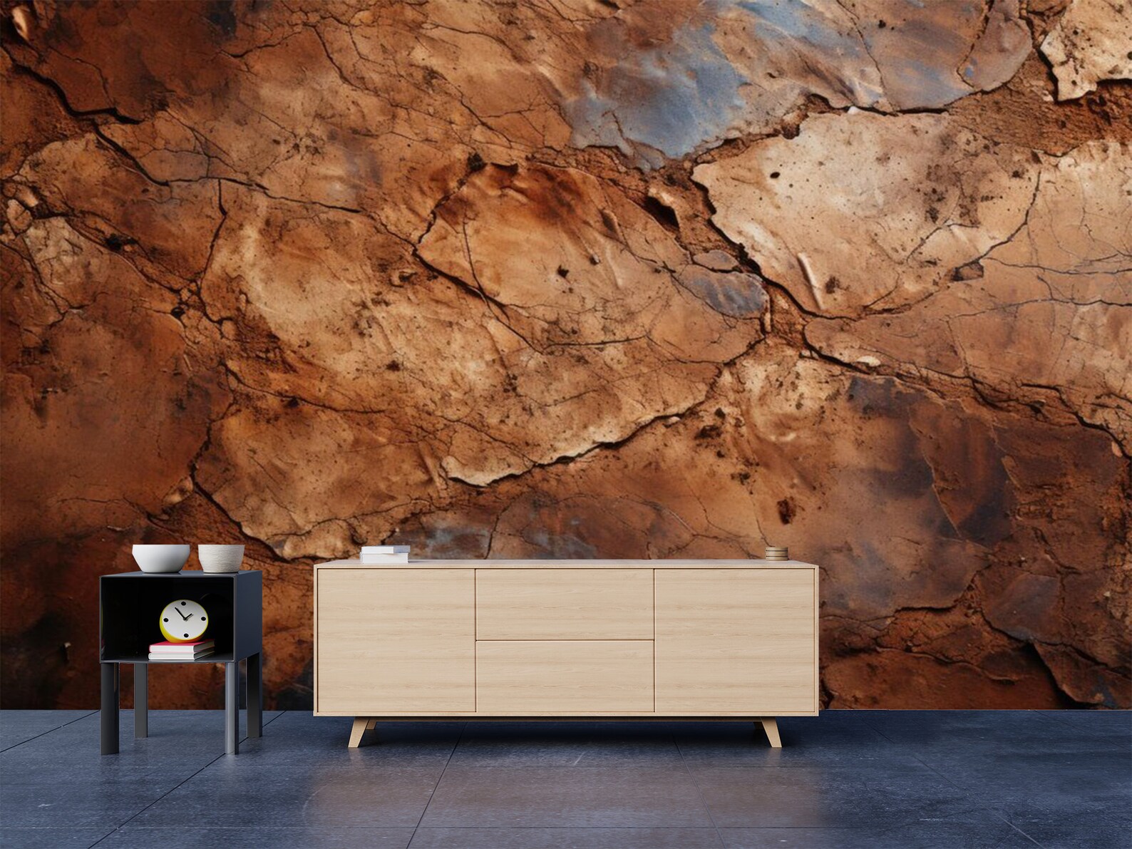 Rusty Metal Wallpaper, Rusty Brown Wall Design, Copper Look Vintage ...