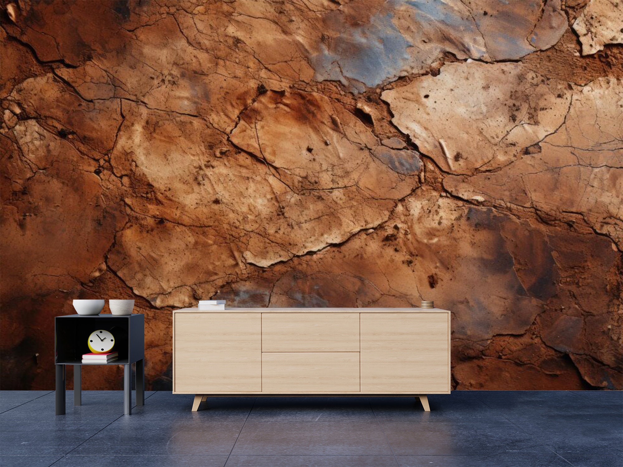 Rusty Metal Wallpaper, Rusty Brown Wall Design, Copper Look Vintage ...