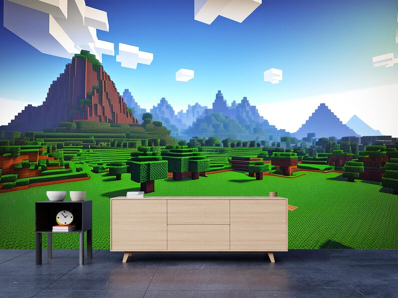 Pixel Art Wallpaper, Kids Playroom Decor, Peel and Stick, Non-woven - Etsy