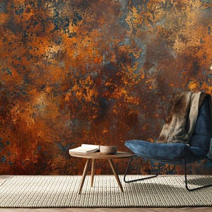 Rusty Metal Look Wallpaper: Dark Copper Peel and Stick, Non Woven - Etsy