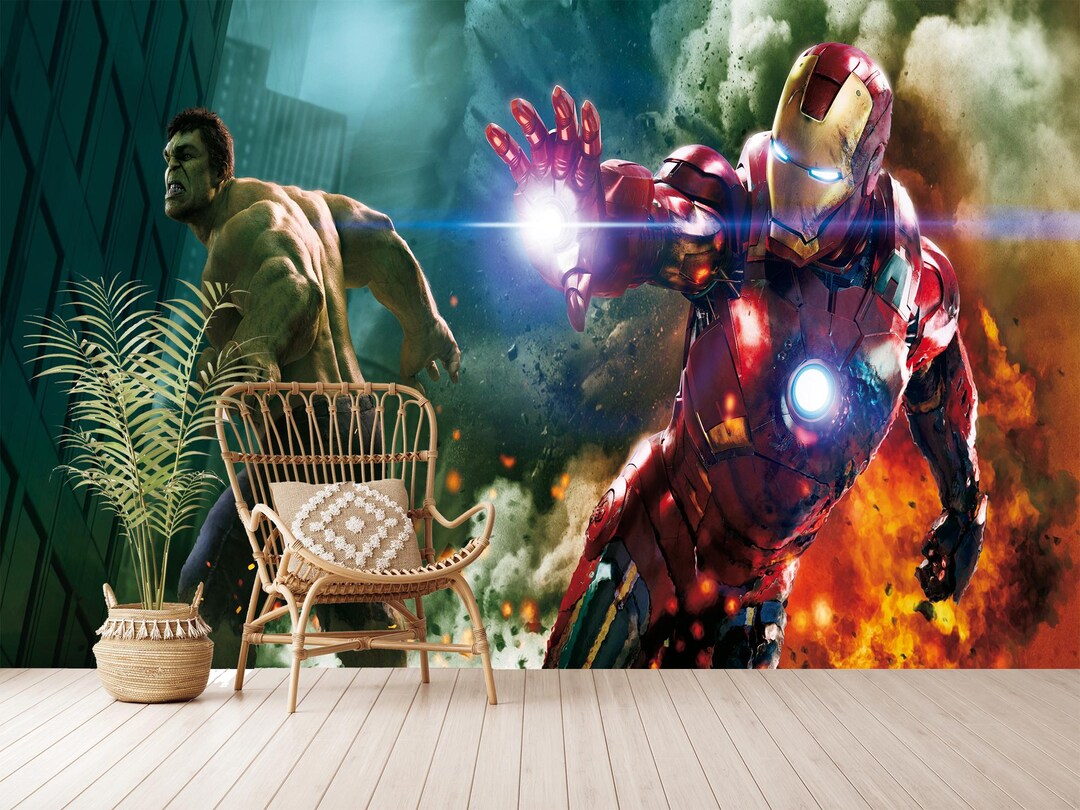 Avengers Kids Room Wallpaper, Marvel Wallpaper, Heroes Wallpaper for ...