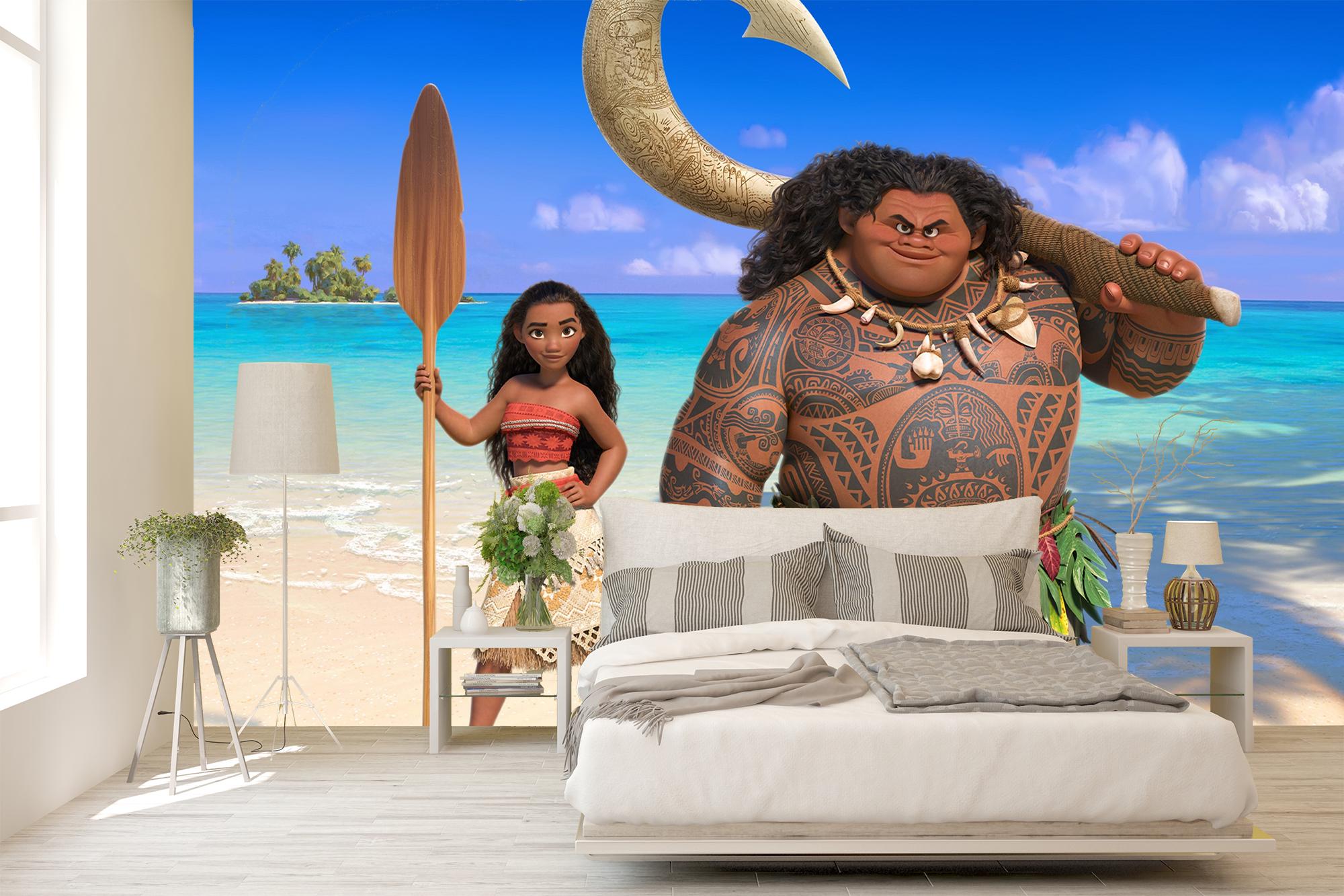 Moana & Vaiana Kids Room Wallpaper: Peel and Stick Mural - Etsy