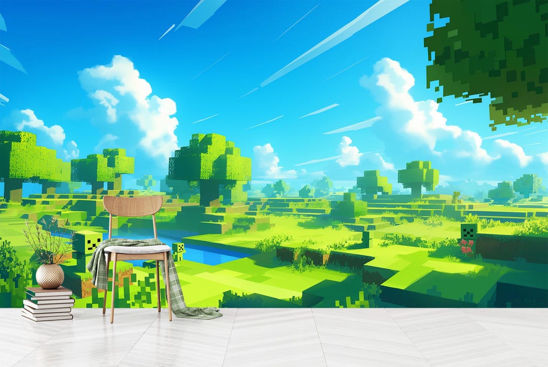 Minecraft Wall Mural for Kids Room,minecraft Mural Peel and Stick ...