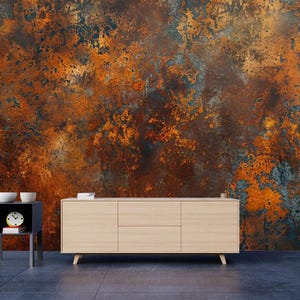 Rusty Metal Look Wallpaper: Dark Copper Peel and Stick, Non Woven - Etsy