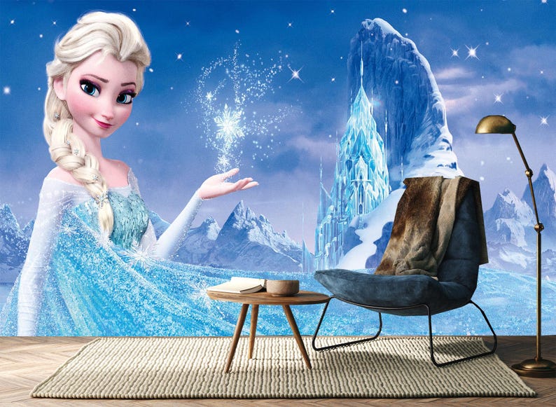 Princess Elsa Kids Room Wallpaper: Frozen Peel and Stick Non-woven - Etsy