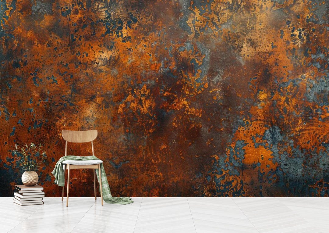 Rusty Metal Look Wallpaper: Dark Copper Peel and Stick, Non Woven - Etsy
