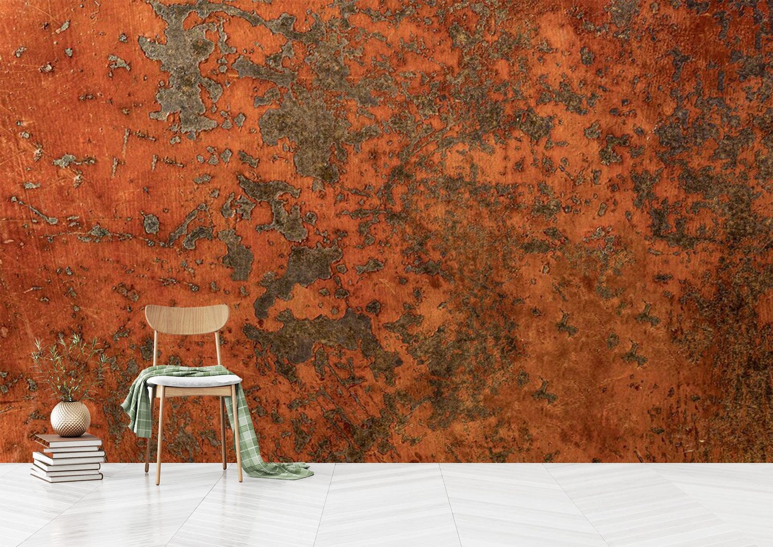Rusty Copper Metal Wallpaper Peel and Stick,industrial Distress Wall ...