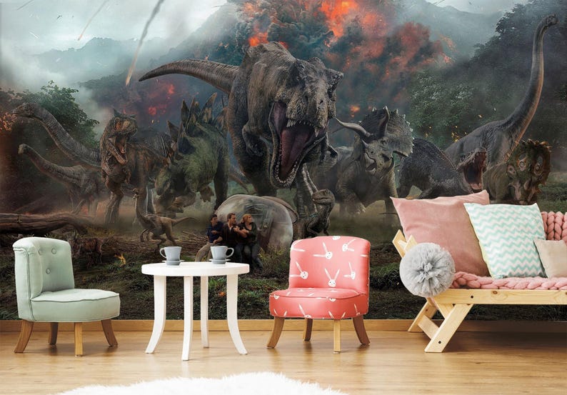 Jurassic World Wallpaper,dinosaur Kids Room Wall Mural Peel and Stick ...