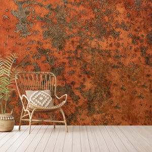 Rusty Copper Metal Wallpaper Peel and Stick,industrial Distress Wall ...