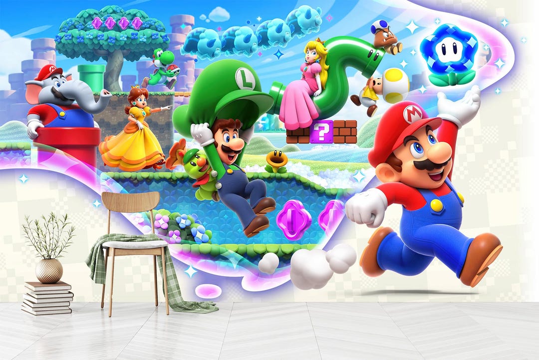 Super Mario Wallpaper: Self-adhesive Non-woven Game Room Decor - Etsy