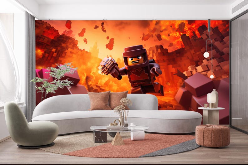 Roblox & Minecraft Gaming Mural, Peel and Stick Wallpaper - Etsy