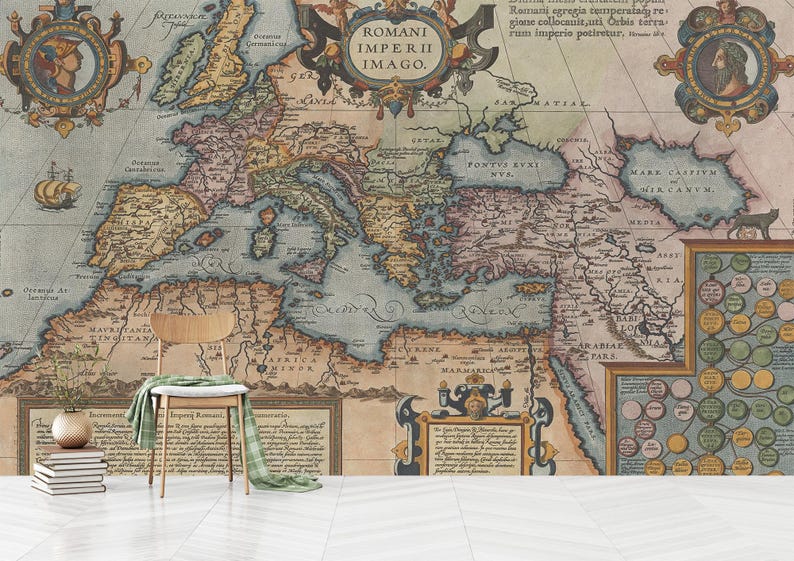 Ancient Roman Empire Map Wallpaper: Peel and Stick, Non-woven - Etsy