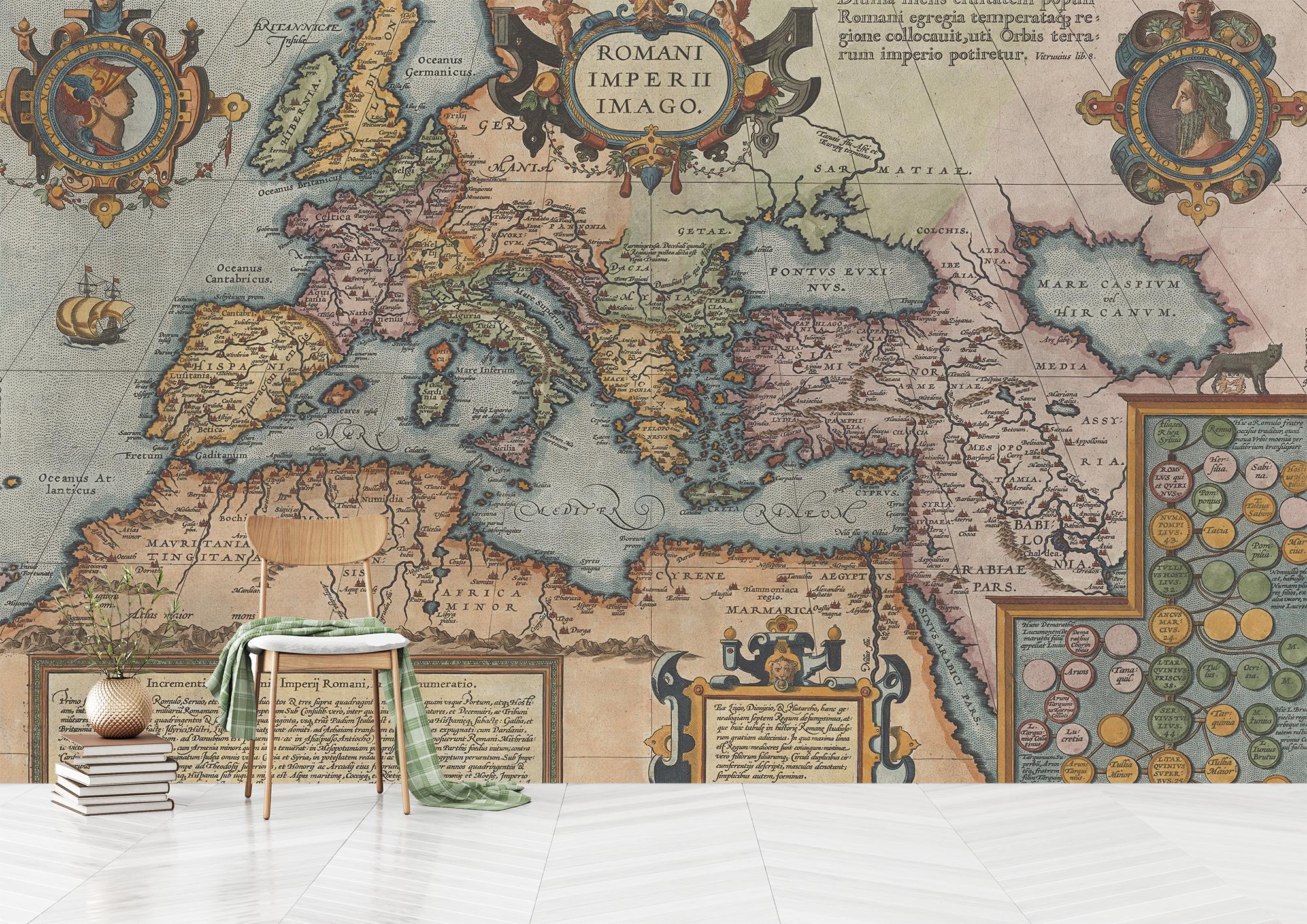 Ancient Roman Empire Map Wallpaper Peel and Stick, Historical Map ...