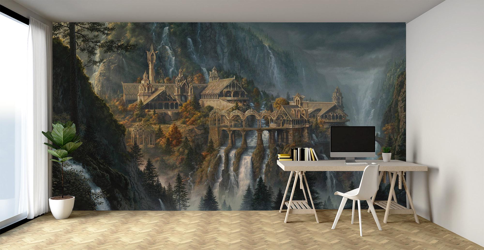 The Lord of the Rings Mural Wallpaper Peel and Stick Kids Room, Fantasy ...