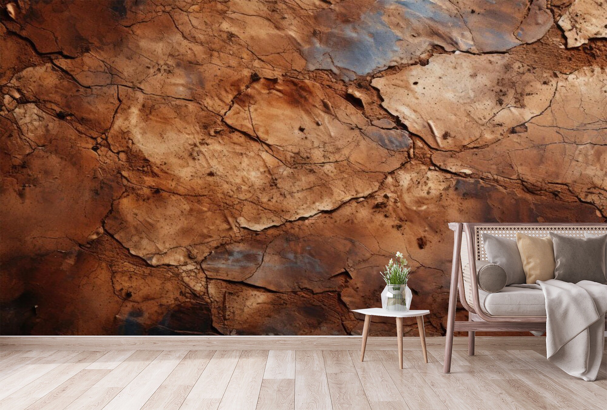 Rusty Metal Wallpaper, Rusty Brown Wall Design, Copper Look Vintage ...