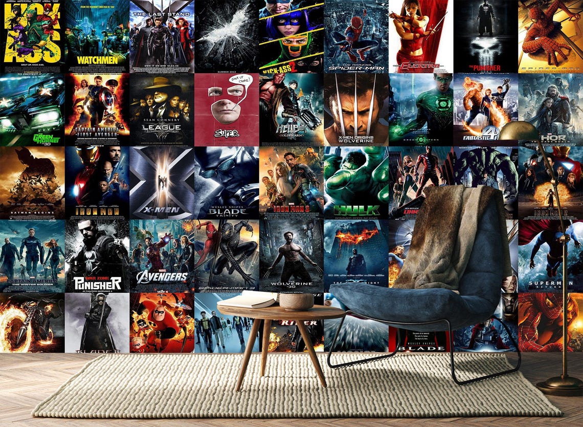 Movie Posters Wallpaper Mural: Self-adhesive Non-woven Peel and Stick ...