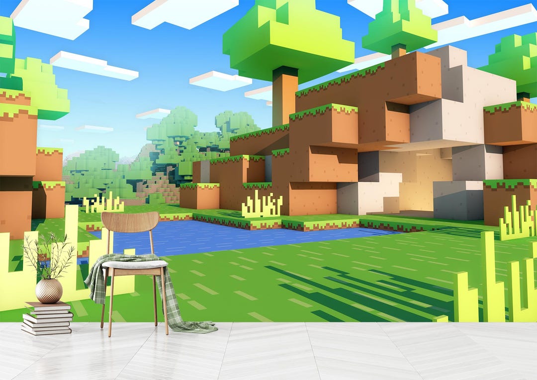 Minecraft Wallpaper for Kids Room,minecraft Mural Peel and Stick ...