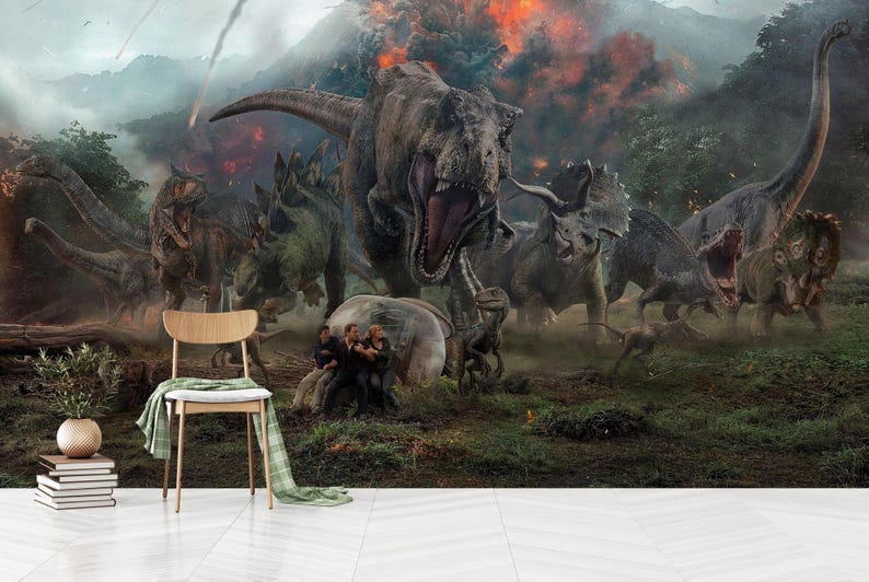 Jurassic World Wallpaper,dinosaur Kids Room Wall Mural Peel and Stick ...