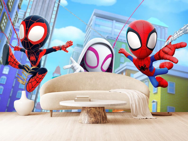 Spiderman Kids Room Wallpaper: Superhero Mural, Self-adhesive Non-woven ...