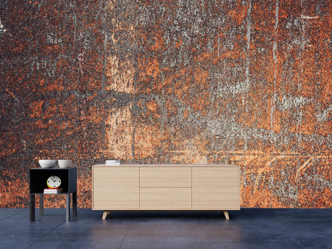 Rusty Metal Wallpaper, Rust Wall Mural, Metal Peel and Stick Wallpaper ...