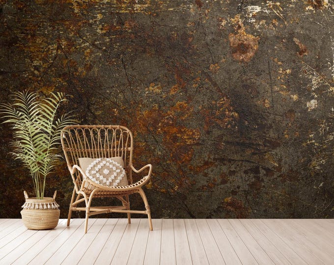 Grunge Rust Metal Wallpaper, Industrial Wall Mural, Peel and Stick ...