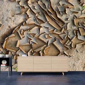 Peeling Earth Wallpaper: Arid Ground Wall Decor, Self Adhesive - Etsy