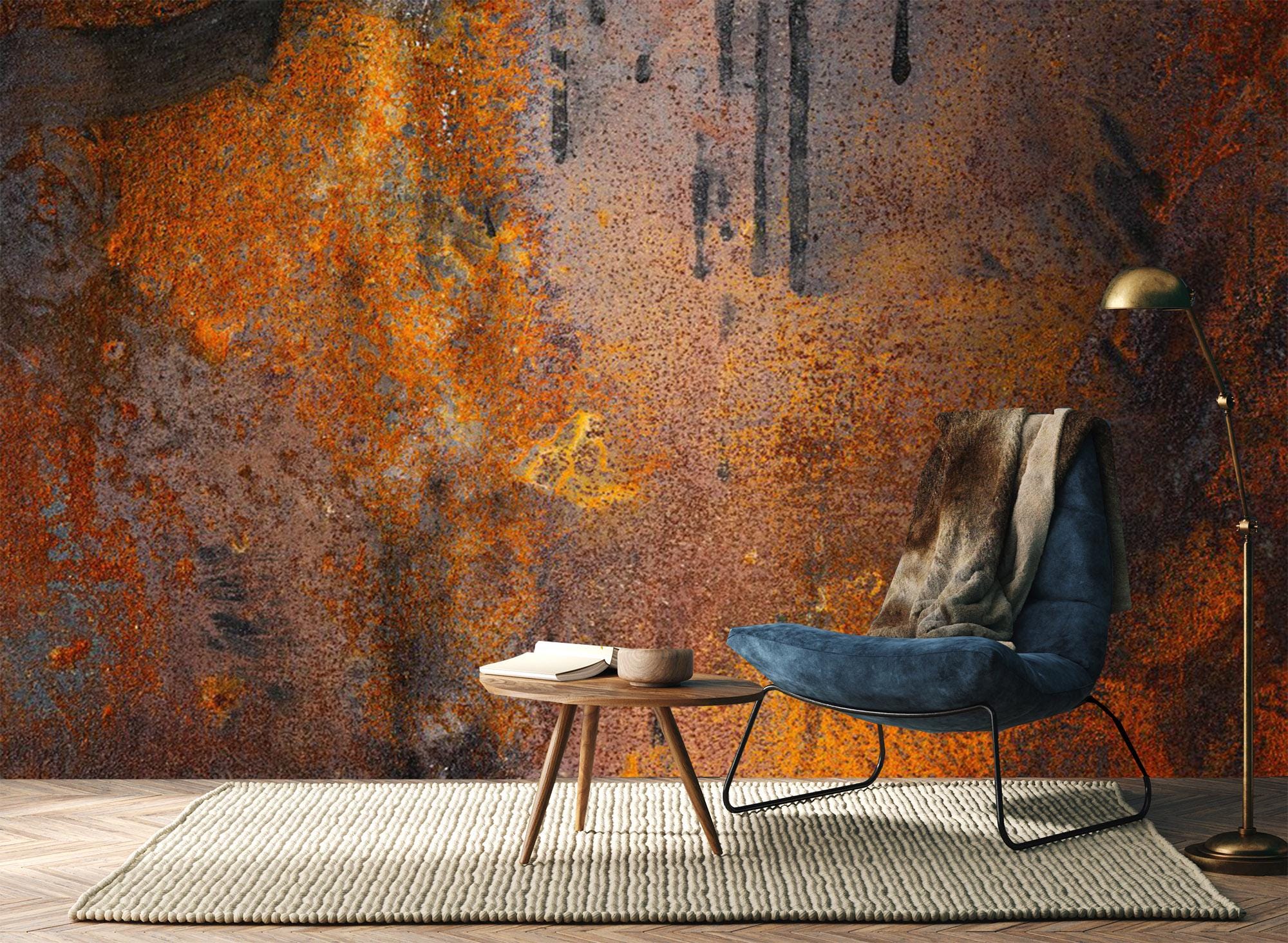 Rusty Metal Wallpaper: Brown Stone Texture Mural, Peel and Stick - Etsy