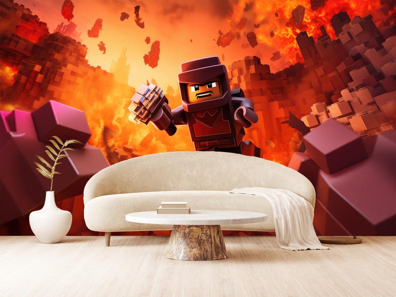 Roblox & Minecraft Gaming Mural, Peel and Stick Wallpaper - Etsy