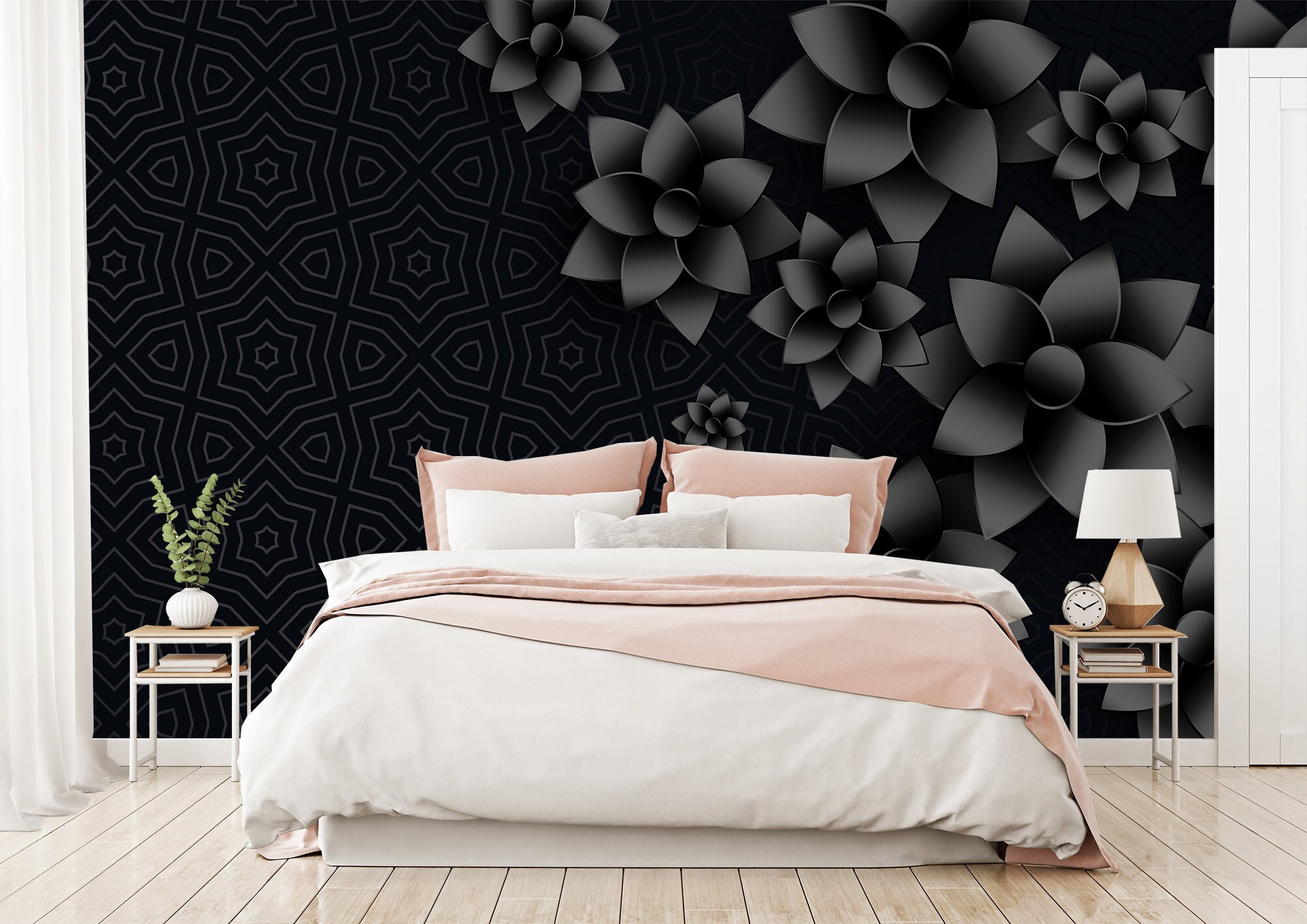 3D Flower Walpaper, Removable Wallpaper, Self Adhesive Wallpaper Peel ...