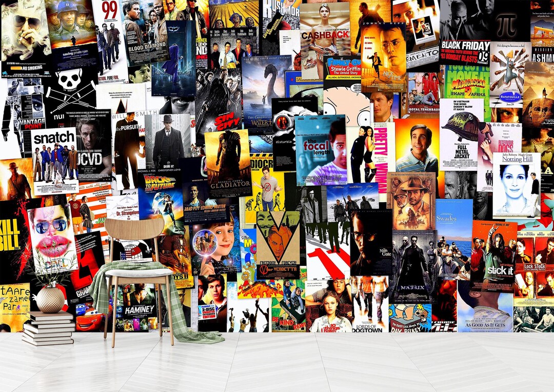 Vintage Movie Posters Wallpaper: Peel and Stick Non-woven - Etsy