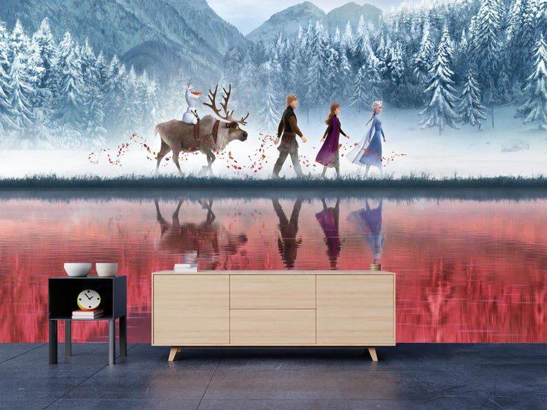 Frozen Elsa and Anna Kids Room Wall Mural: Peel and Stick Wallpaper - Etsy