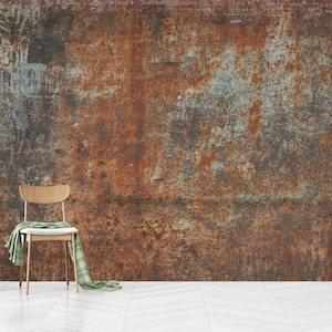 Rusty Metal Wallpaper: Peel and Stick Rust Wall Mural - Etsy