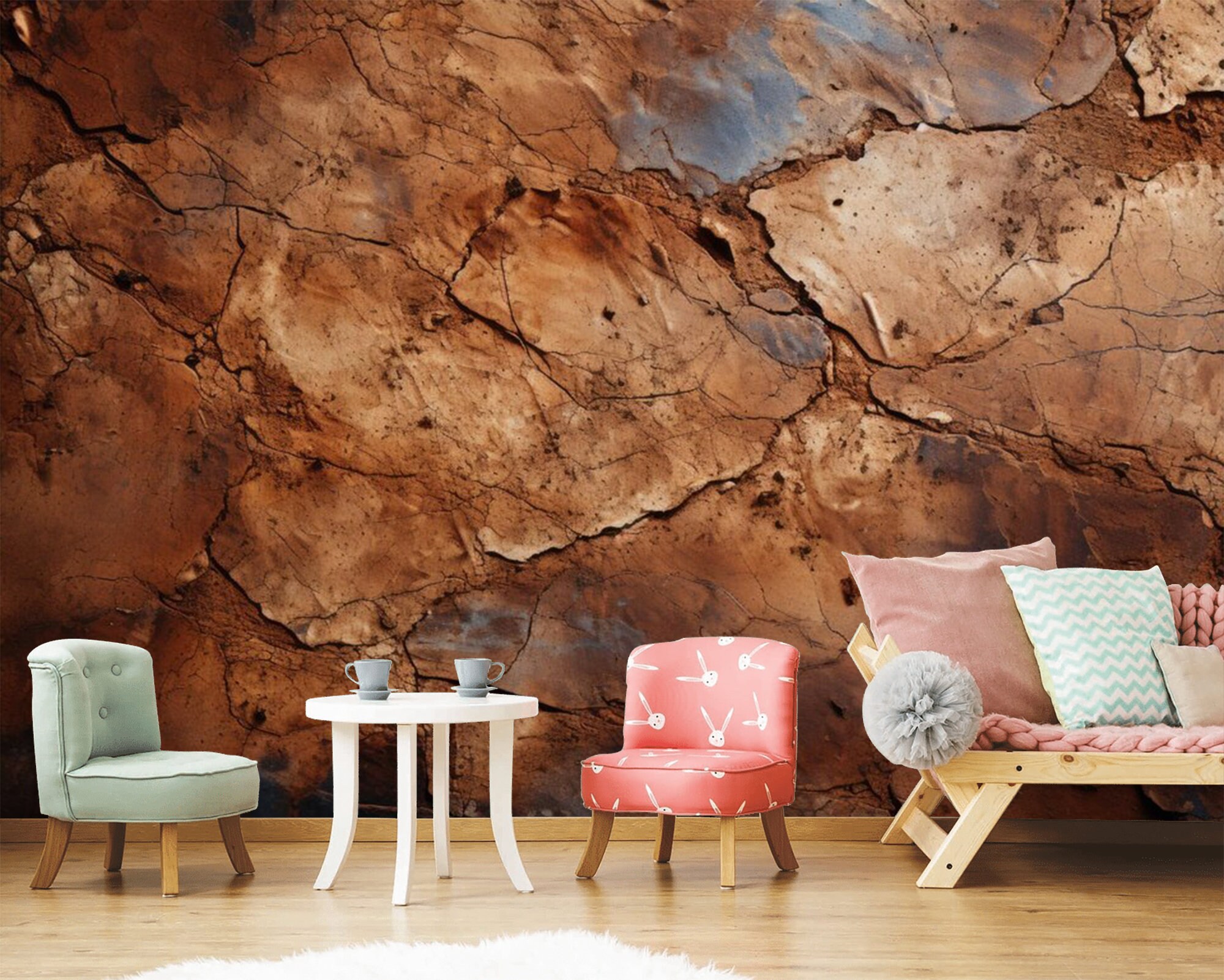 Rusty Metal Wallpaper, Rusty Brown Wall Design, Copper Look Vintage ...