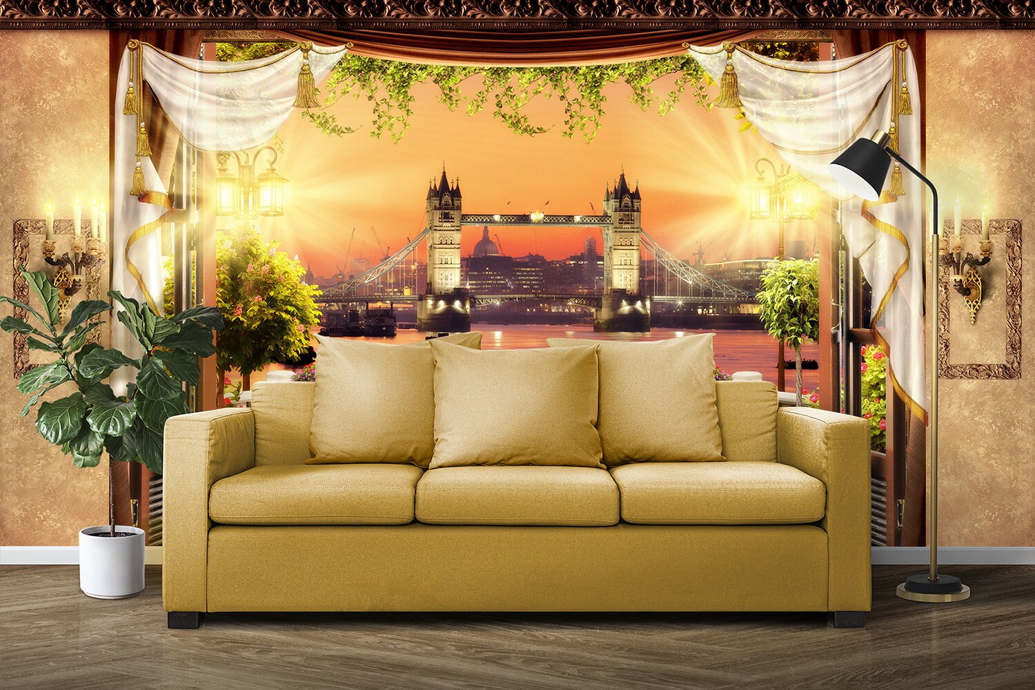 City View Wallpaper,3d Fake Window Wall Decor,city Mural,self-adhesive ...