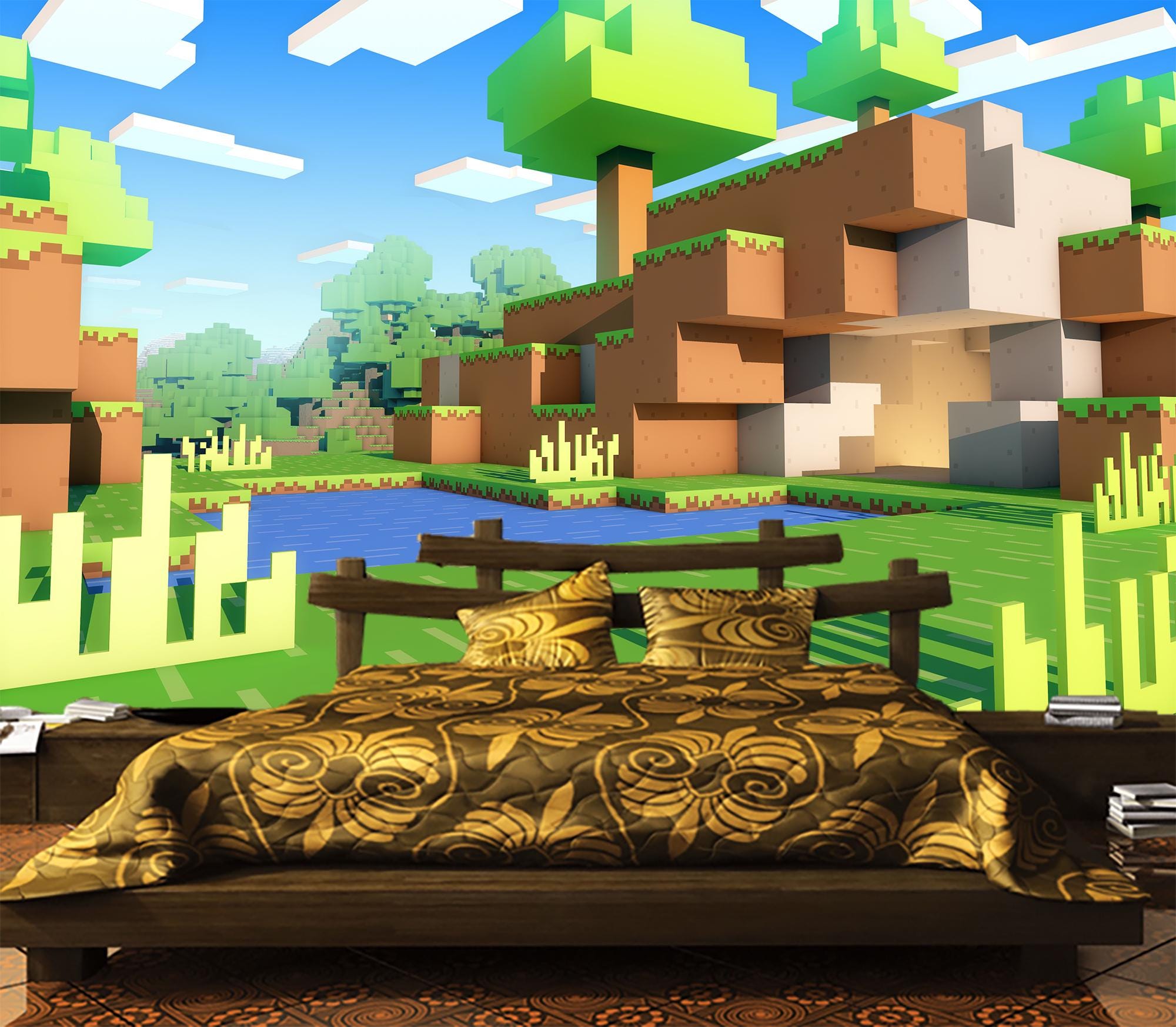 Minecraft Wallpaper for Kids Room,minecraft Mural Peel and Stick ...