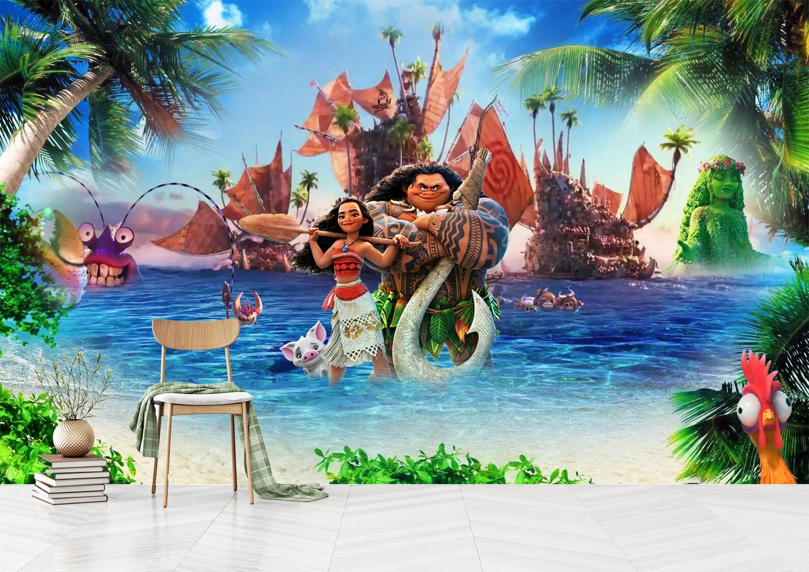 Moana Wallpaper, Moana Cartoon Themed Kids Room Wallpaper, Vaiana ...