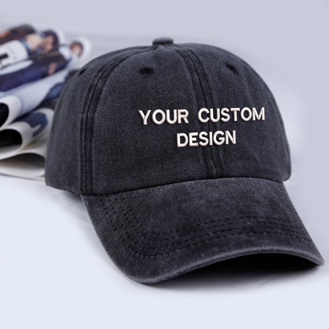 Custom Washed Dad Baseball Cap Embroidered Dad Hat Classic ...