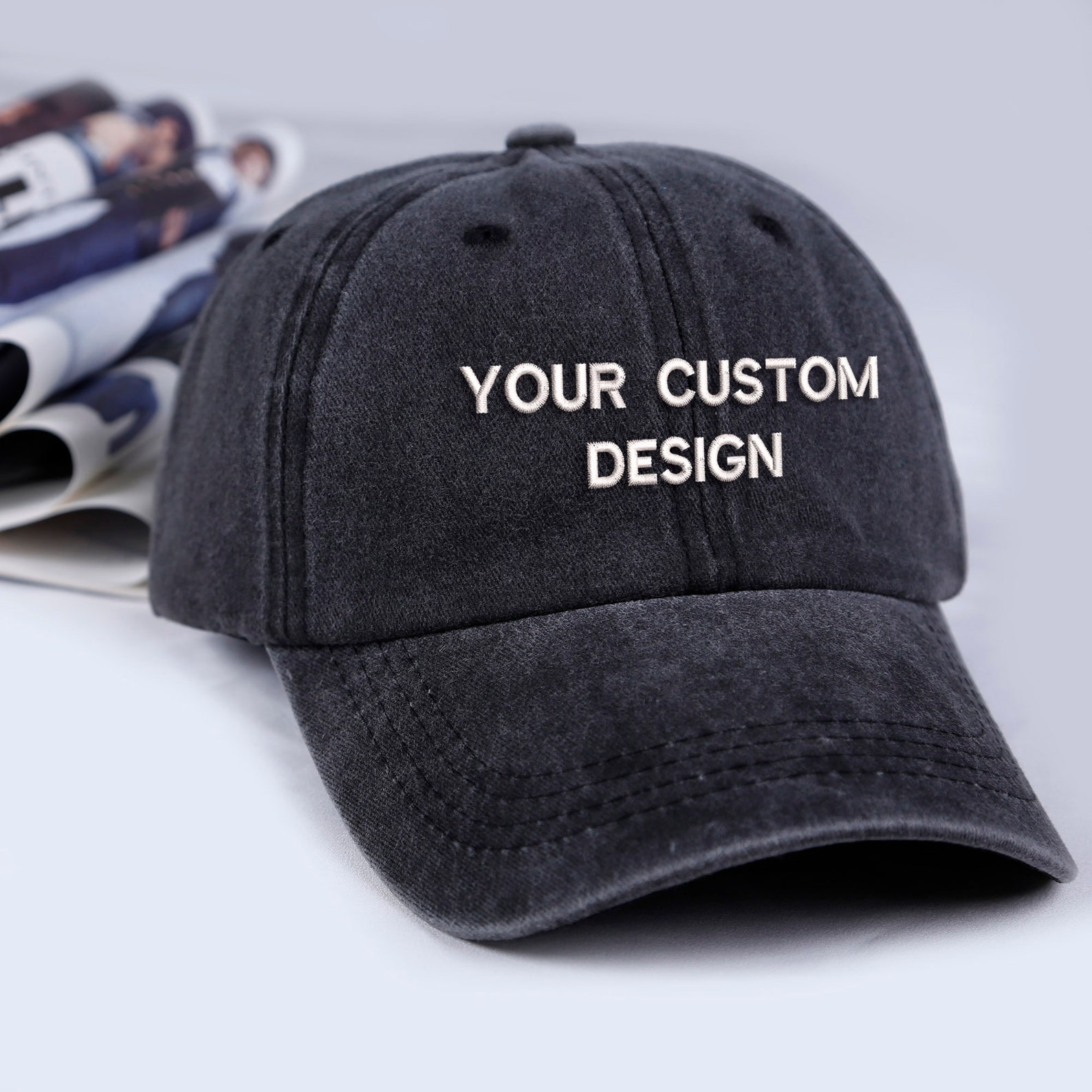 Custom Washed Dad Baseball Cap Embroidered Dad Hat Classic ...