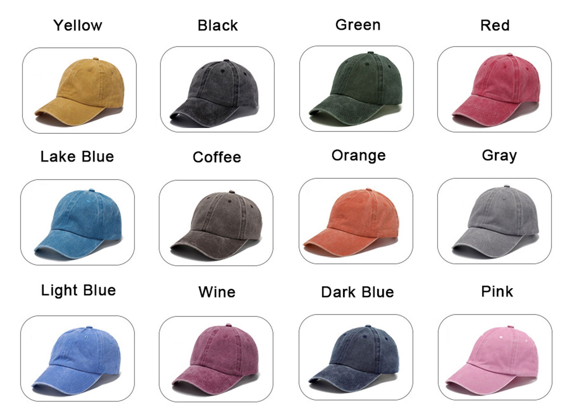 Custom Washed Dad Baseball Cap Embroidered Dad Hat Classic ...