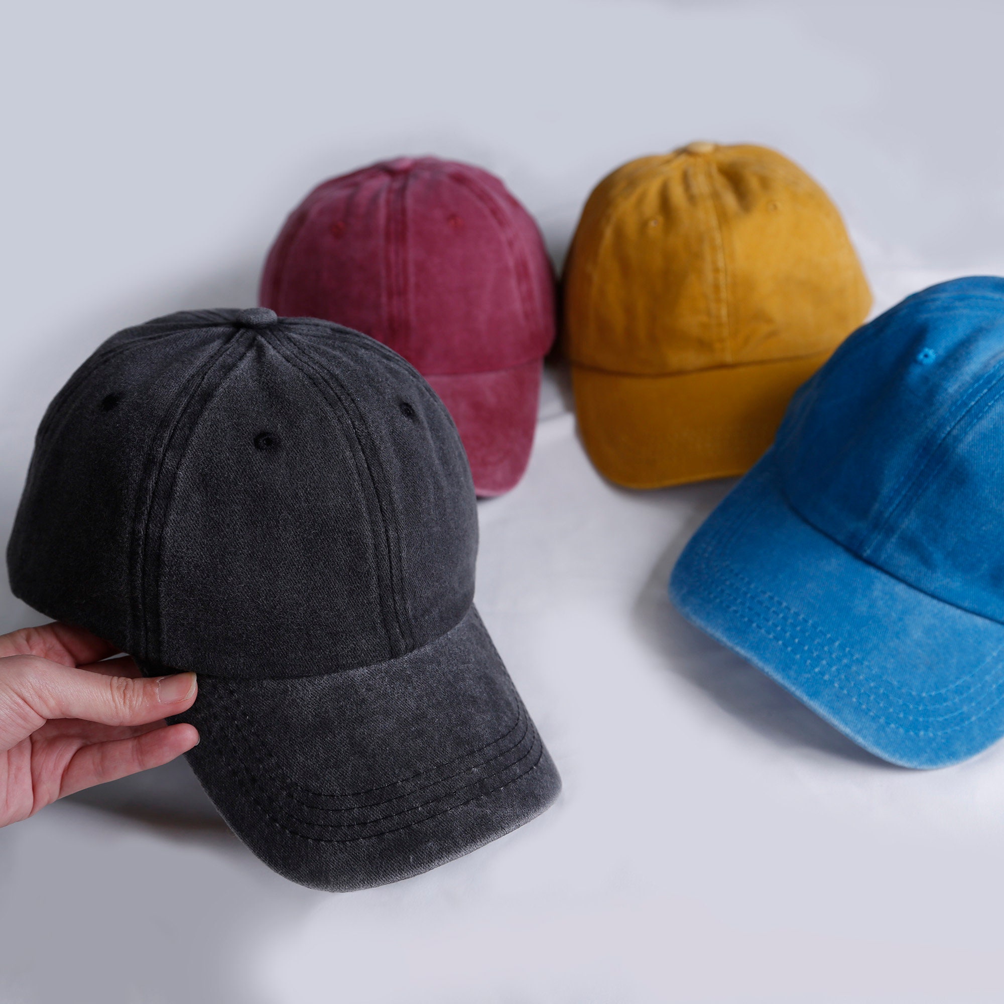 Custom Washed Dad Baseball Cap Embroidered Dad Hat Classic ...