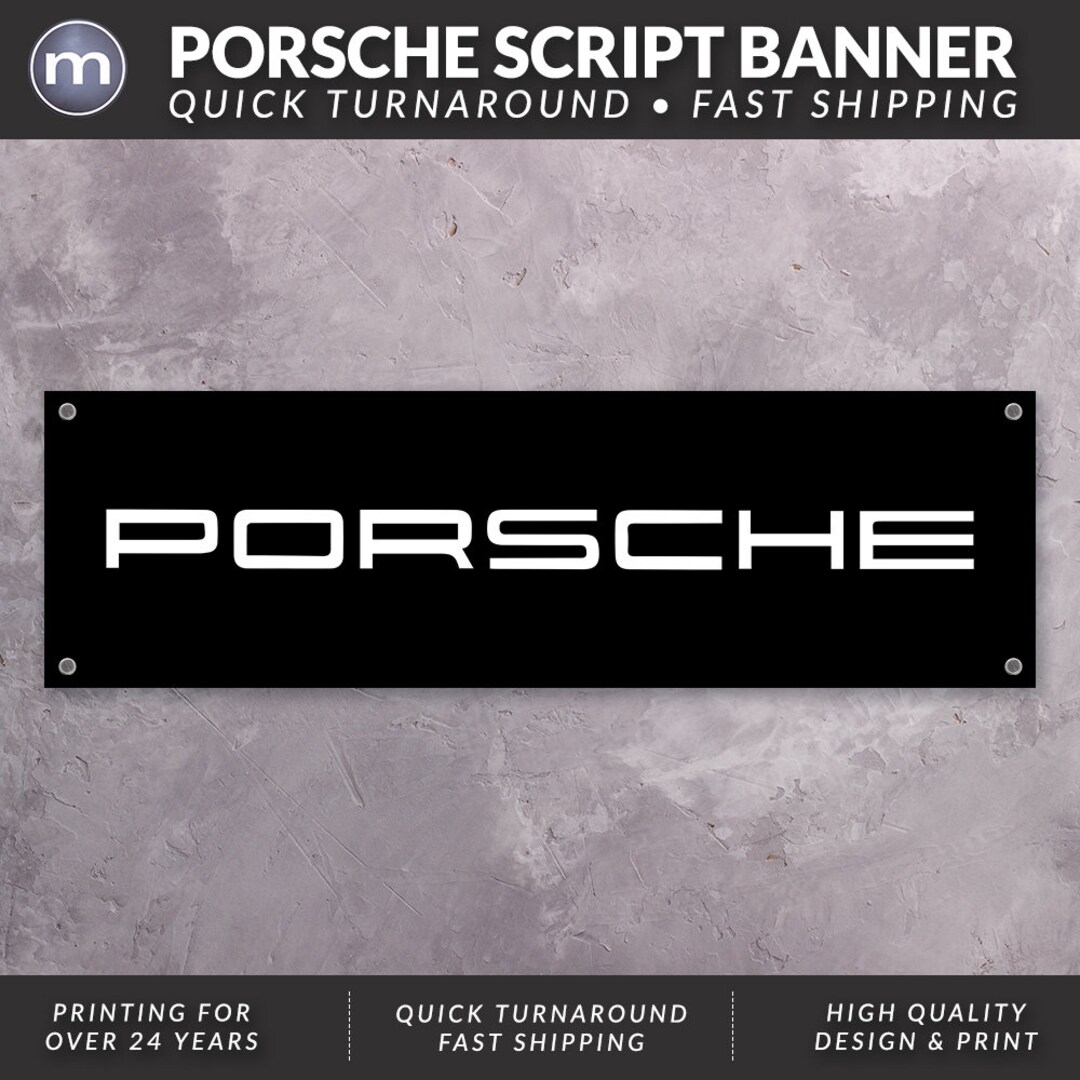 Porsche Script Vinyl Banner - Etsy